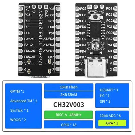 Ch32v003f4p6 Core Board Development Board Ch32v003 Microcontroller