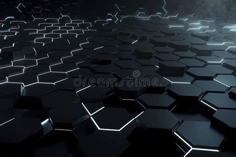 Abstract Futuristic Surface Concept With Hexagons Trendy Sci Fi