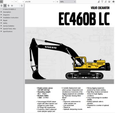 Volvo Ec460b Lc Excavator Service Repair Manual Parts Catalog Pdf Usb