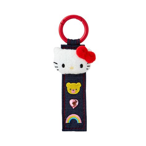 Keychain Hello Kitty Sanrio Denim Patch Meccha Japan