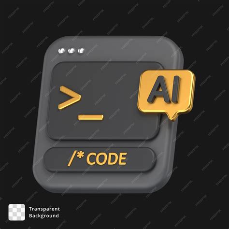 Premium Psd 3d Icon Of An Ai Code Generator Screen