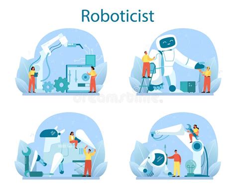 Robotic Engineering Vector Illustrations Stock Vector Illustration Of Equipment Engineering