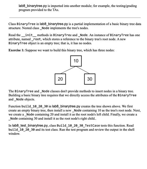 Solved Lab 8 Binary Trees Getting Started 1 Review