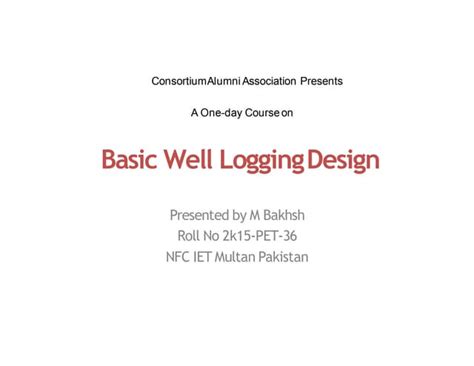 Basic Well Logging Designpdf Geology Science