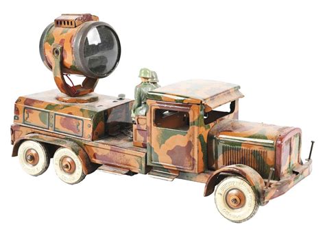 Bid Now German Tin Litho Wind Up Lineol Searchlight Truck February