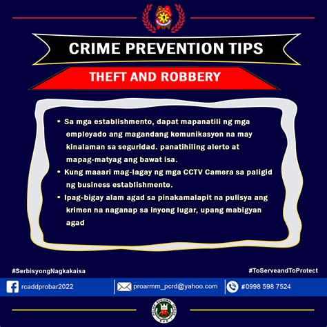 Crime Prevention Tips Police Regional Office Bar Rcadd