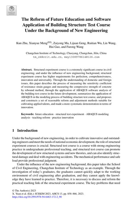 Pdf The Reform Of Future Education And Software Application Of Building Structure Test Course