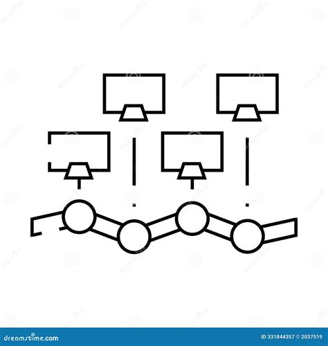 Network Topology Analyst Line Icon Vector Illustration Stock Vector Illustration Of Sign
