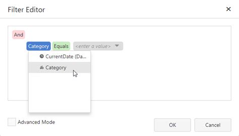 filter editor business intelligence dashboard devexpress documentation