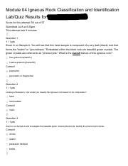 Igneous Rock Classification And Identification Lab Results Course Hero