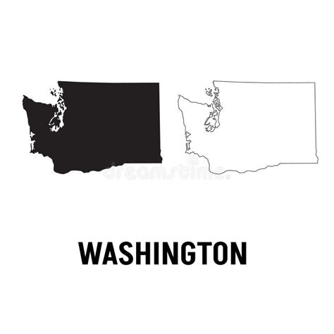 Washington State Map Contour Washington State Map Glyph And Outline
