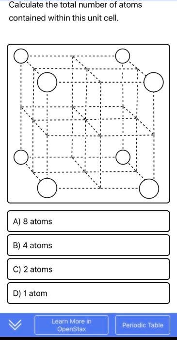 solved calculate the total number of atoms contained within this unit
