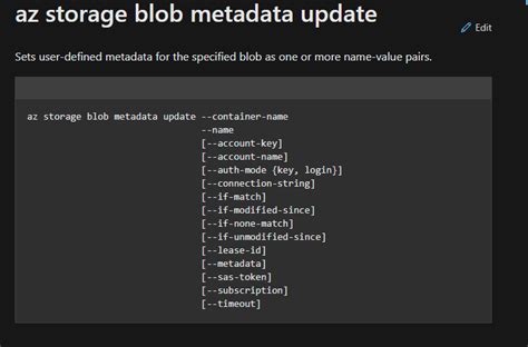 Az Storage Blob Metadata Update Lease Id Parameter Removed In 238