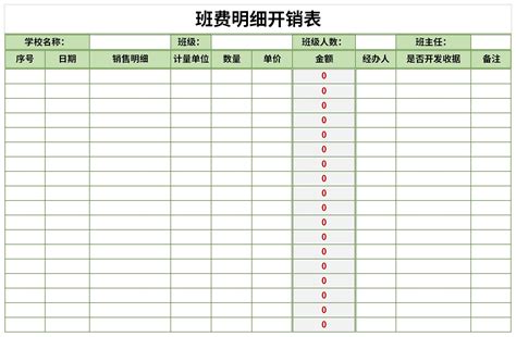 班费明细开销表 官方电脑版 5119纯净下载