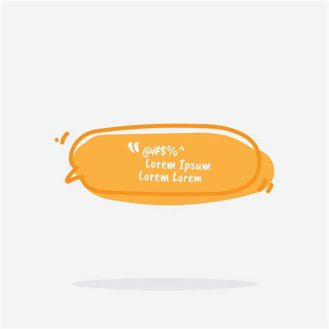 Hand Draw Bubble Text Box Flat Style Vector Illustration Cute Text Box Cartoon Text Box