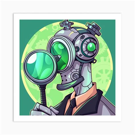 Man With A Magnifying Glass Art Print By David Arts Fy