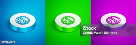 아이소메트릭 라인 스티어링 휠 아이콘은 파란색 녹색 및 보라색 배경에 분리되어 있습니다 자동차 바퀴 아이콘입니다 흰색 원