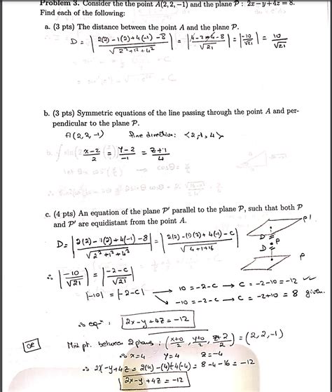 Solved Problem 3 Consider The The Point A 2 2 1 And The Chegg Com