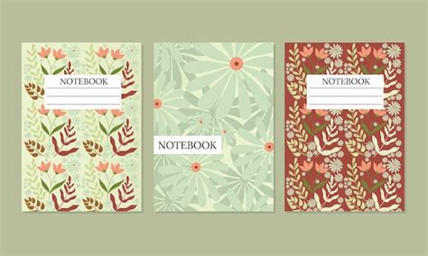 Premium Vector Book Cover Sets Beautiful Abstract And Floral Design Seamless Pattern And