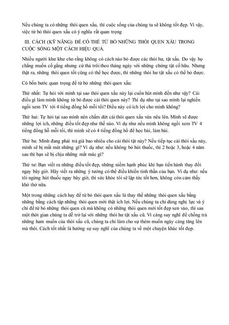 Nh Ng Th I Quen X U C A Sinh Vi N V C Ch Kh C Ph C Docx