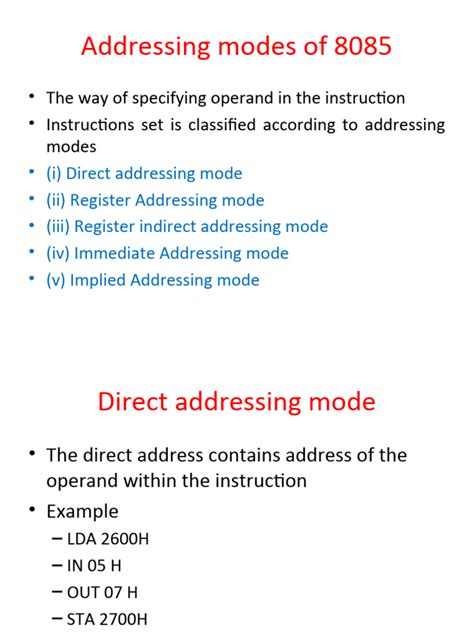 Addressing Modes 8085 Pdf