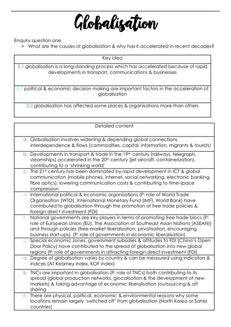 A Level Edexcel Geography Paper 2 Revision Notes Stuvia Uk