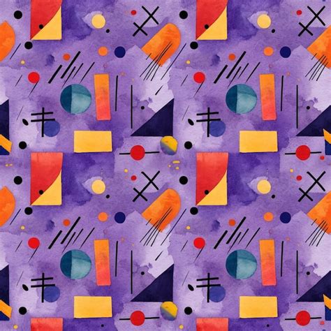 Seamless Abstract Watercolor Chaotic Geometric Pattern Premium Ai