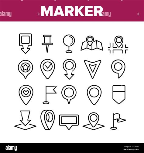 Marker Pointer Gps Map Collection Icons Set Vector Stock Vector Image Art Alamy
