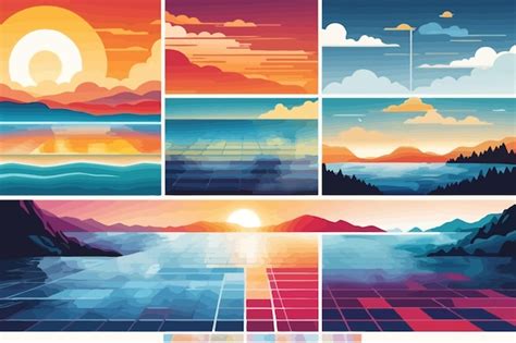 Premium Vector A 4x6 Grid 80s Theme Illustration