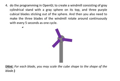4 Do The Programming In Opengl To Create A Windmill