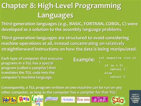 Ppt Chapter 8 High Level Programming Languages Powerpoint Presentation Id6614247