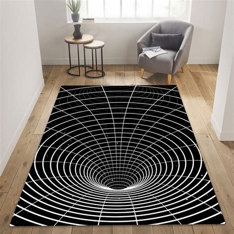Wormhole 3d Vortex Illusion Area Rug For Psychedelic Living Room