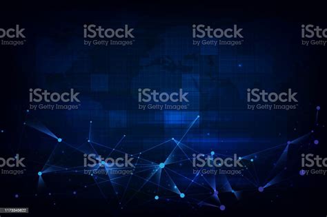 진한 파란색 미래 지향적 인 배경에 다각형 모양을 가진 분자 기술 그림 벡터 디자인 디지털 기술 개념입니다 Dna에 대한 스톡 벡터 아트 및 기타 이미지 Istock