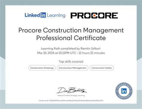 Ramtin Soltani On Linkedin Certificate Of Completion