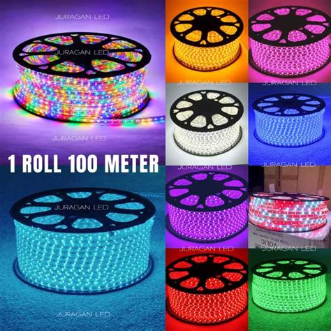 Lampu Led Strip Roll Meter Full Gratis Soket Ac V Lampu Selang Outdoor Smd