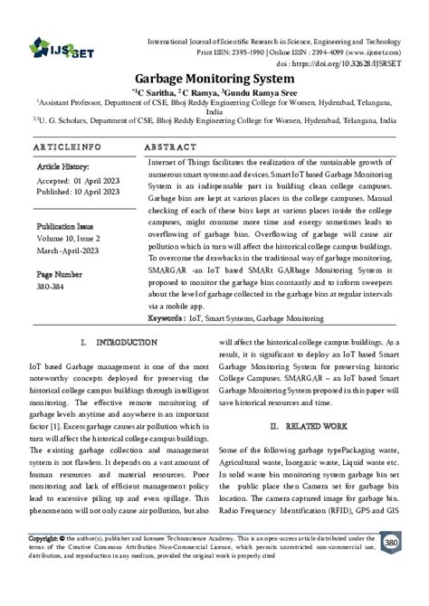 Pdf Garbage Monitoring System
