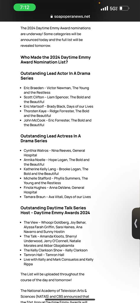 St Annual Daytime Emmys To Air June On CBS Paramount Page Daytime Emmy Awards Soap