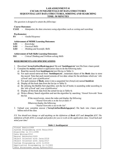 1 lab assignment 1 lecture notes 1 csc248 fundamentals of data