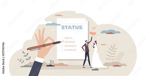 Marital Status Change With Couple Relationship Type Tiny Person Concept Transparent Background