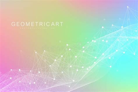 Geometric Abstract Background With Connected Line And Dots Structure Molecule And Communication