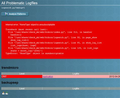[check Mk Deutsch ] [bug] Logwatch Logfile Uebersicht In Der Aktuelle