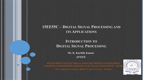 Introduction To Digital Signal Processing Pptx Digital Audio Computer Software And