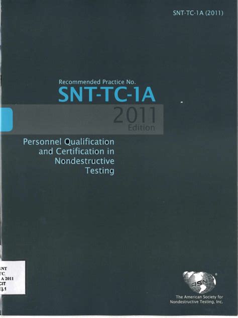 Asnt Tc 1a 2011 2 Readable Pdf Nondestructive Testing Tests