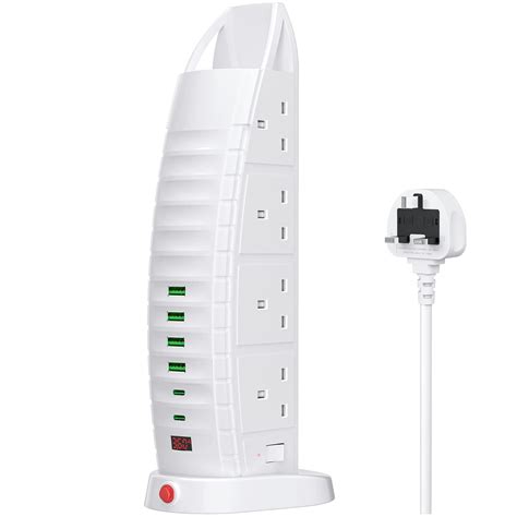 Buy Extension Lead With Usb Tower Extension Cord Way Outlets Usb Type C And Usb Ports
