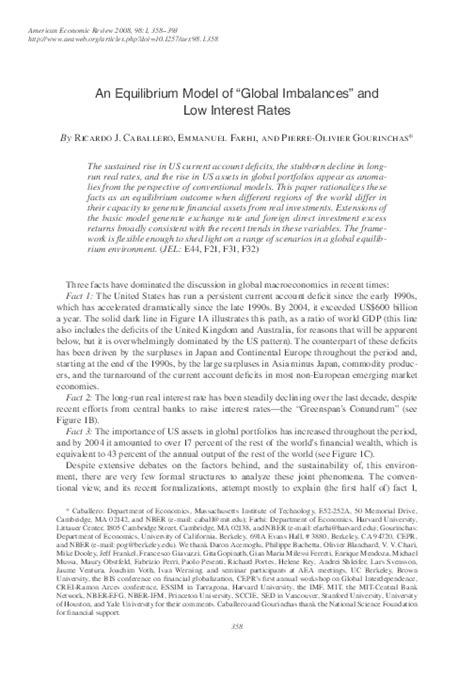 Pdf An Equilibrium Model Of “global Imbalances” And Low Interest Rates