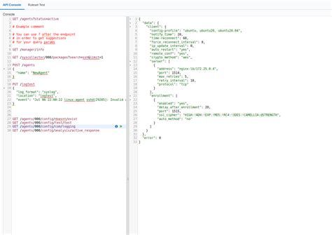 Add Response To Different Options To `agents Agentid Config