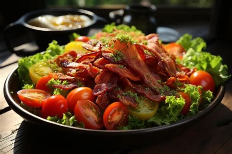 Premium Photo Crispy Bacon Bits Enhancing The Flavor Of A Garden
