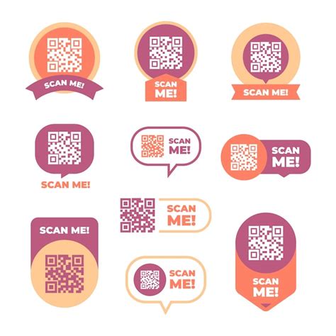 Free Vector Scan Me Label Collection Design