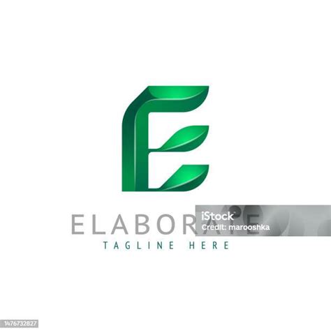 에코 리프 로고 녹색 글꼴 알파벳 벡터 일러스트 레이 션 10eps가 있는 3d 편지 3차원 형태에 대한 스톡 벡터 아트 및 기타 이미지 3차원 형태 기업 비즈니스