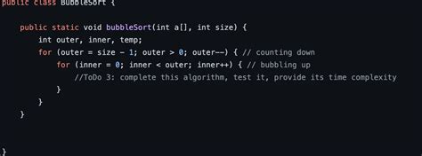 Solved Public Class Bubblesort Int Outer Inner Temp